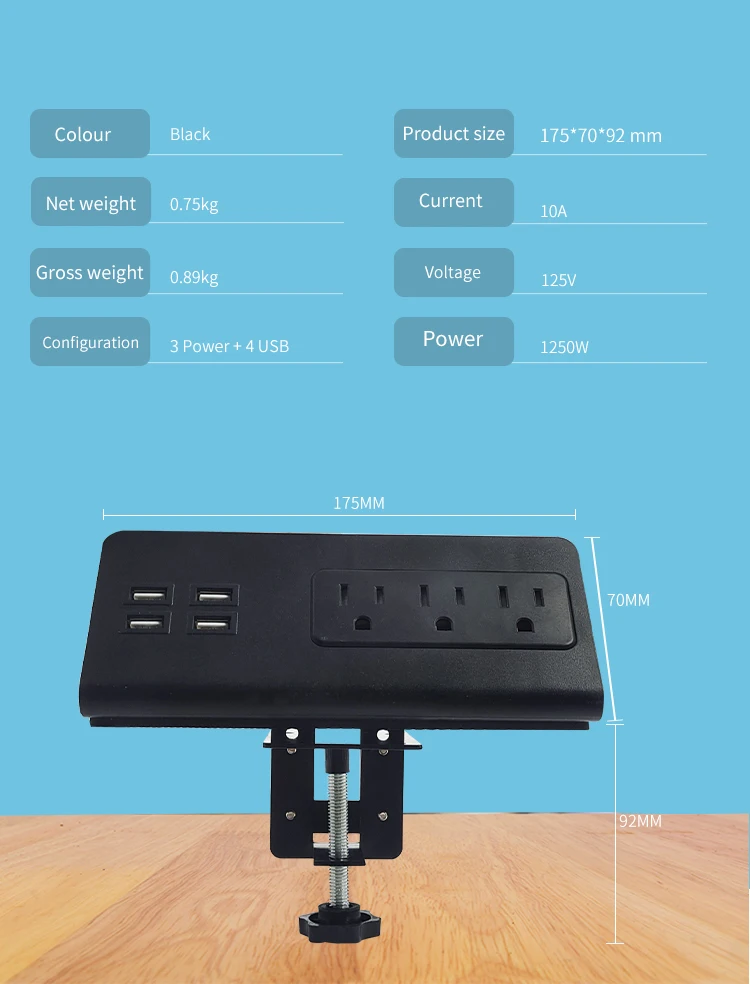 Flip up Table Socket - Fast Charge Desk Outlet Solutions