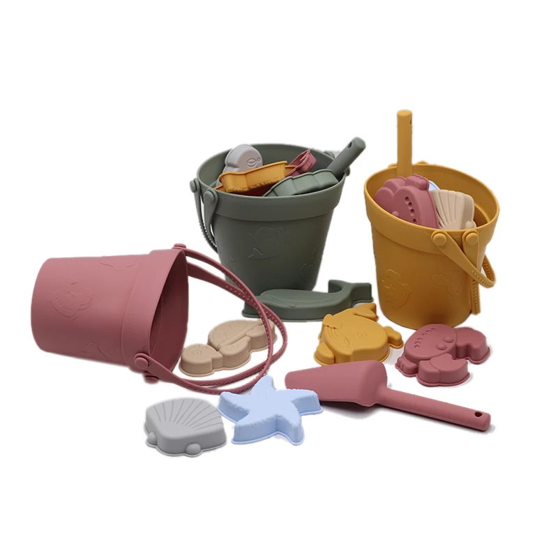 Custom Summer Sand Bucket Beach Baby Toys - 8pcs Silicone