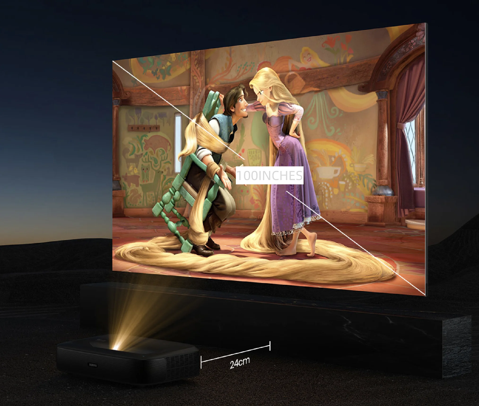 Professional Short Throw Triple Laser Projector TV Native 4K
