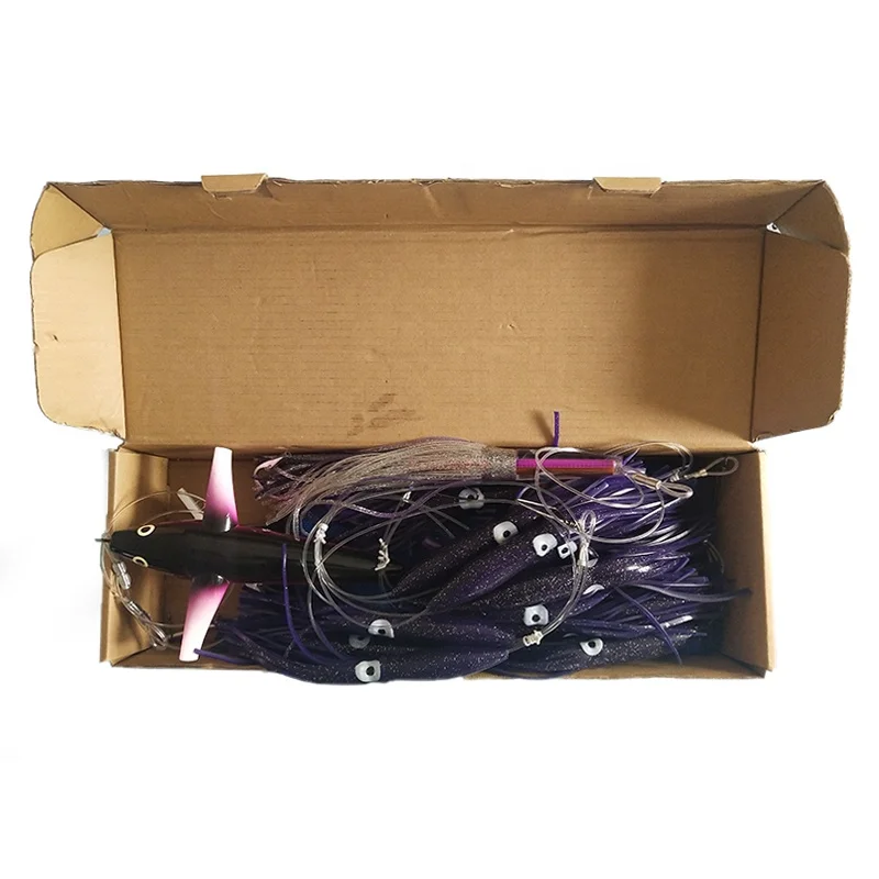 Plane Bait Trolling Set 18pcs Artificial Bait 9" Squid Skirt Rubber ...