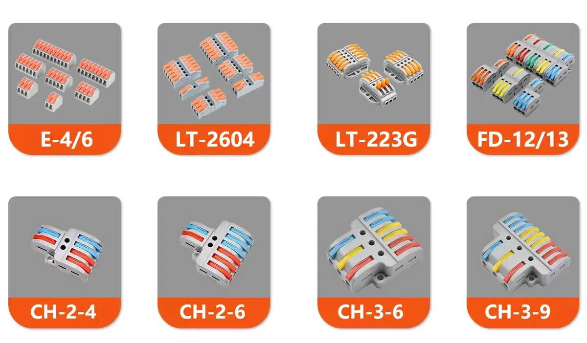 Mini Push In Wire Connectors Quick Splice Spring Cable Lever 32a/450v ...