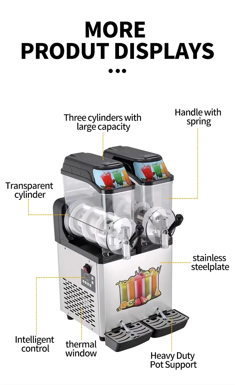 24L Double Tank Slush Machine - Efficient Frozen Drink Maker