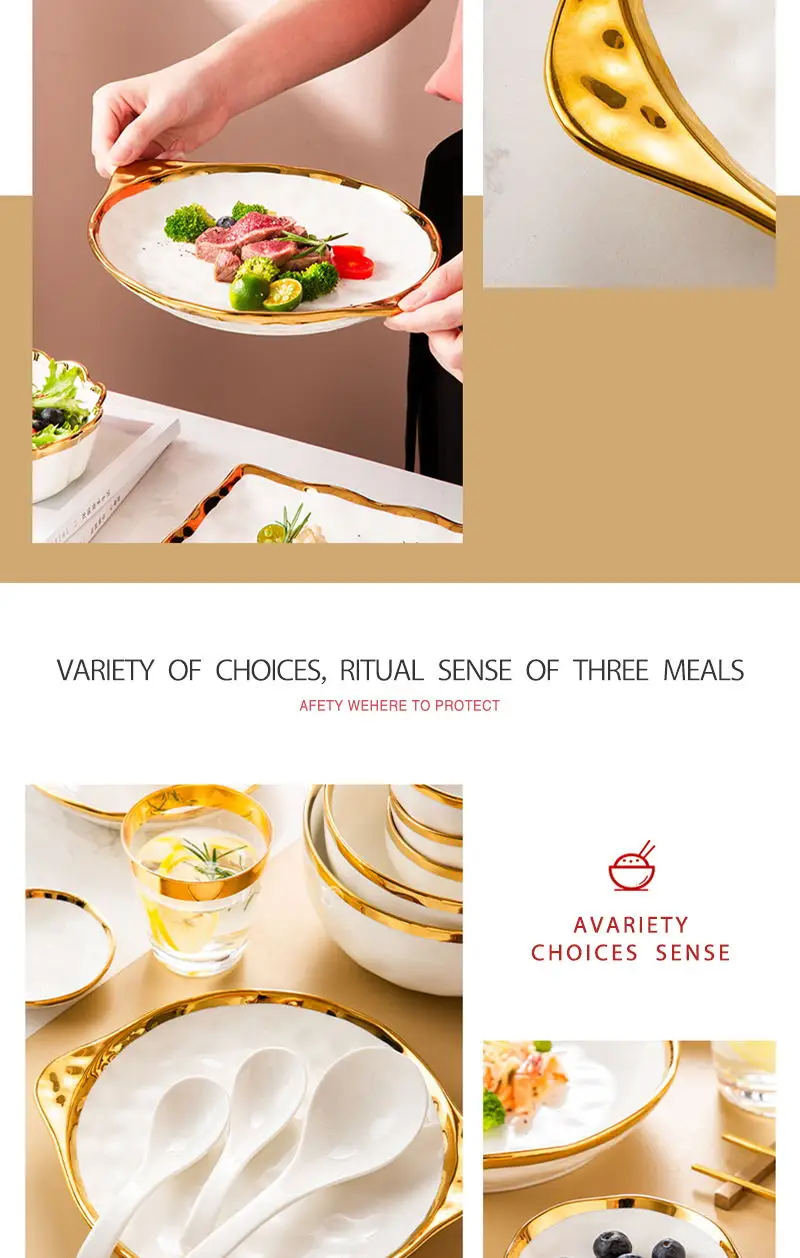 Nordic Style Luxury Fine Ceramic Tableware Dishes & Plates