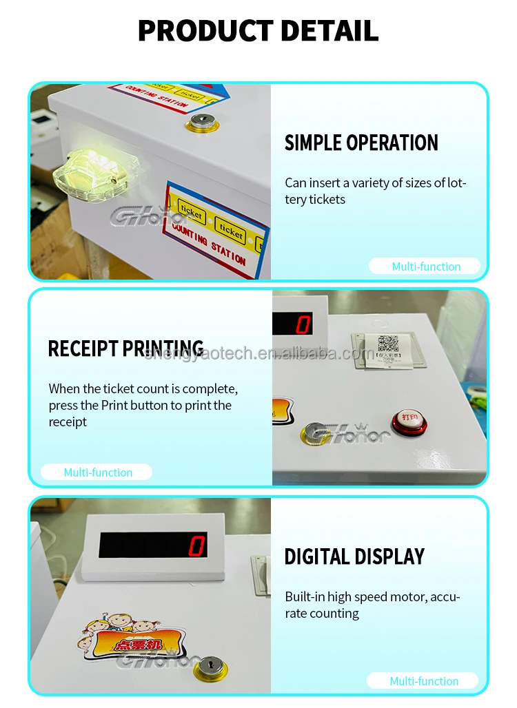 Arcade Game Ticket Counter Redemption Machine with Printer Lottery ...