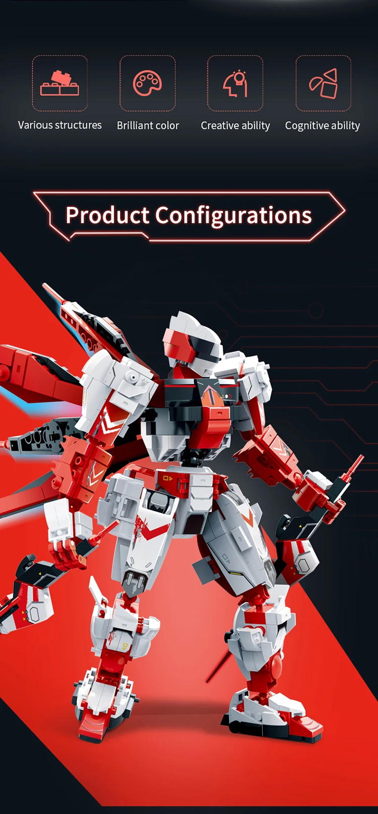 Banbao Children Educational Boys Fire Blade Science Fiction Cool Mech ...