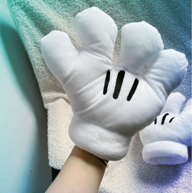 Cartoon White Anime Mouse Glove Costume Accessories Plush Mickey Gloves ...