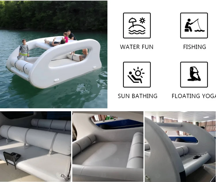 Lake River Inflatable House Boat Water Float Island Inflatable ...