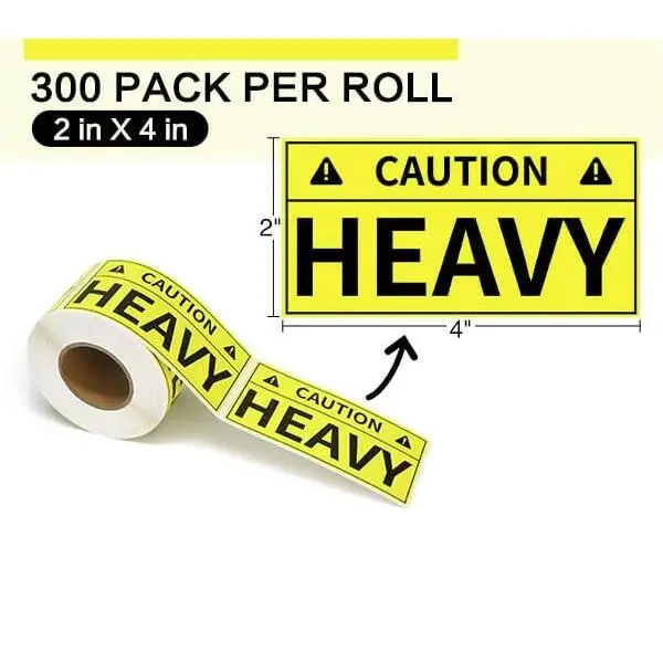 Factory Caution Heavy Handling Shipping Pallet Label Stickers