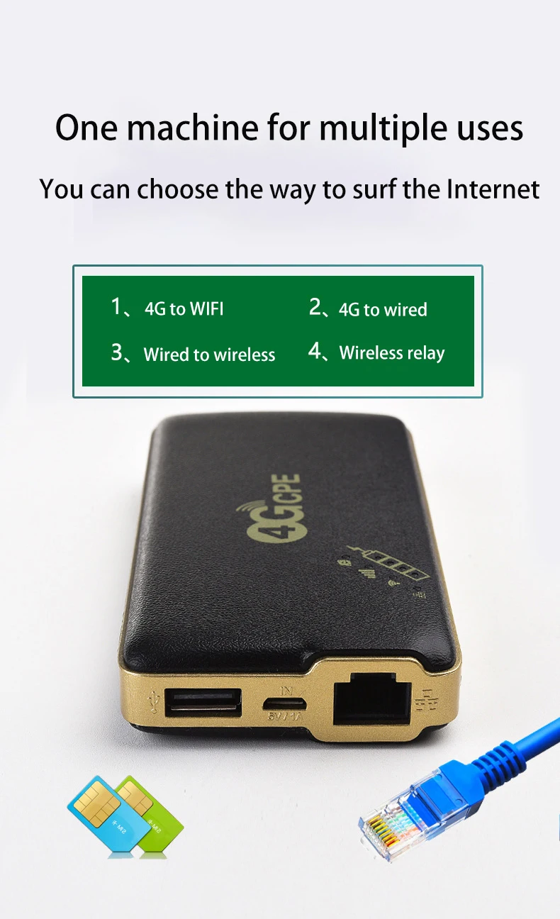 HUASIFEI 4G Mobile Mini Wifi Router with 10000mah Battery