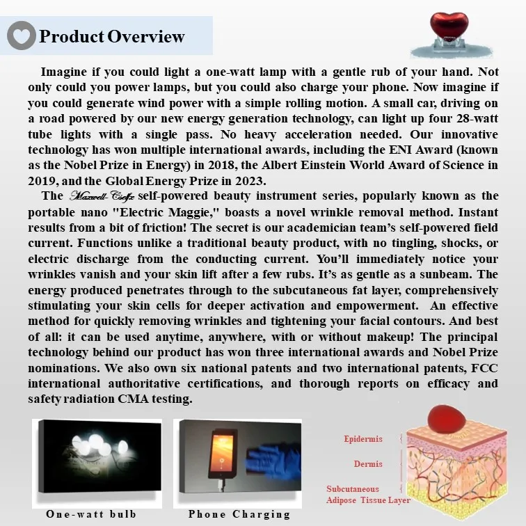 Maxwell-cselfx Self-powered Beauty Core Anti-wrinkling Beauty Device ...