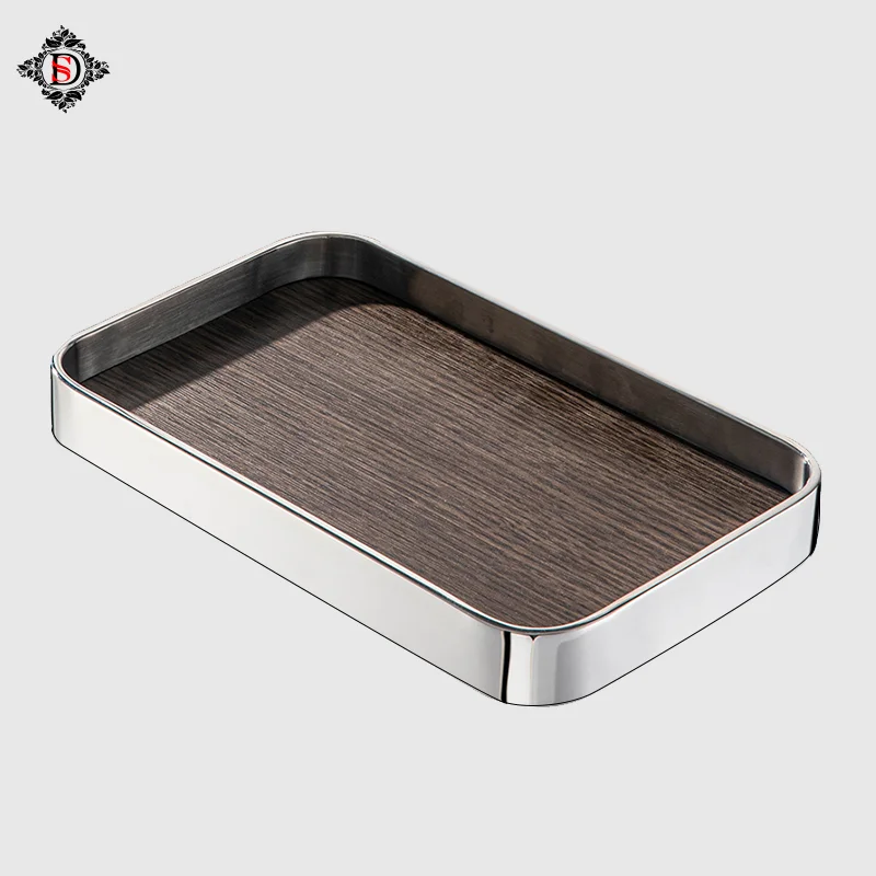 Hotel amenities tray customised light luxury silver stainless steel ...