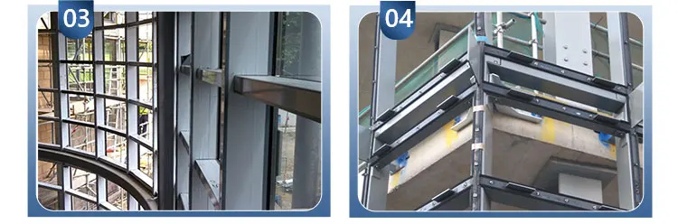 Aluminum Glass Stick Built Mullion Spandrel Curtain Wall