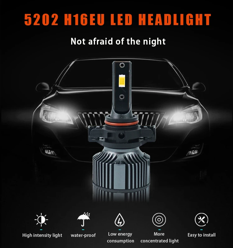 Jc New Design 26w Auto Led Headlight 5202 H16eu 6500k 15000lm Car Led Headlight Bulb - Buy Jc ...