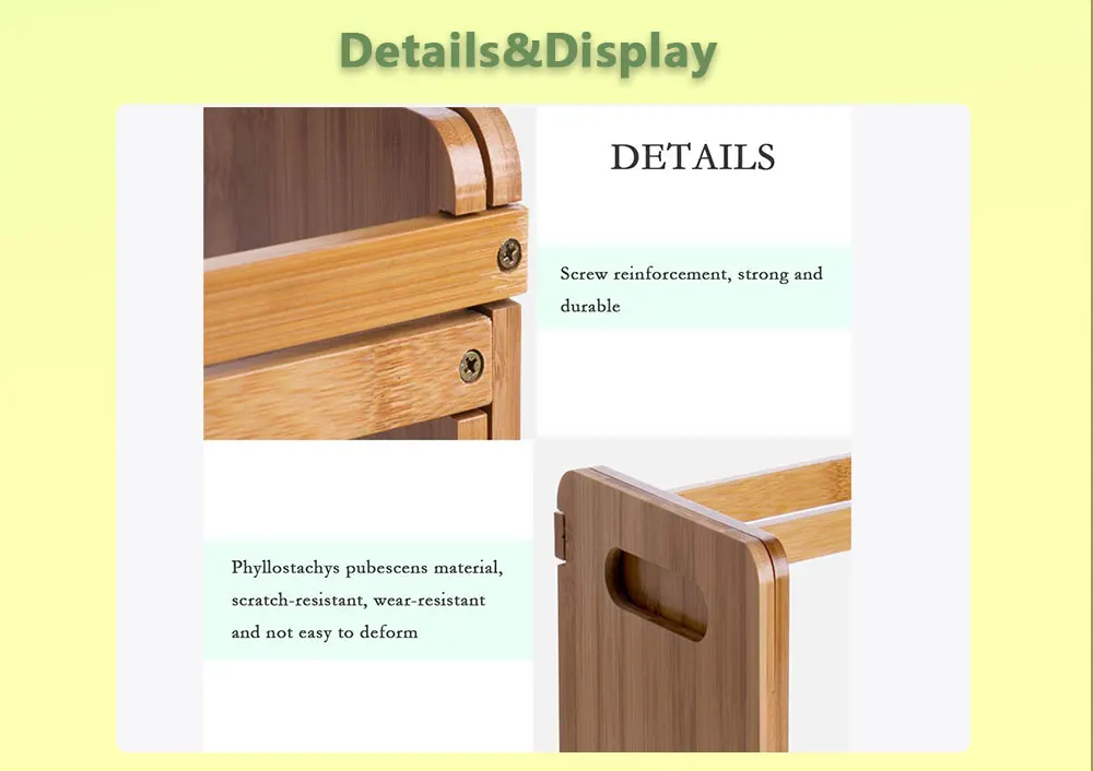 Book Stand Expandable&adjustable Desktop Bamboo Books Stand Rack Table ...