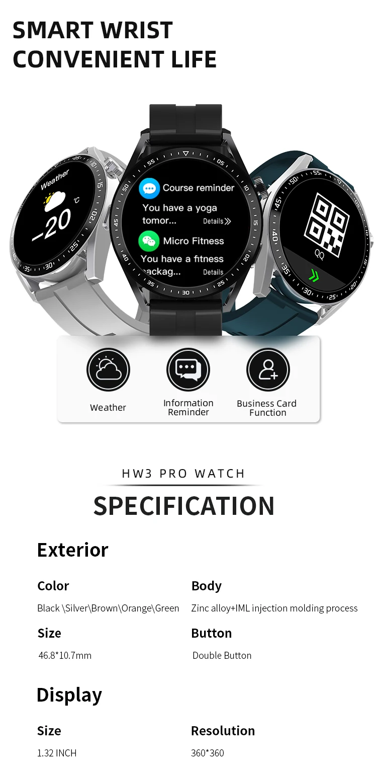 New Arrival Hw3pro Smartwatch 1.32inch Hd Wireless Charger Nfc Voice ...