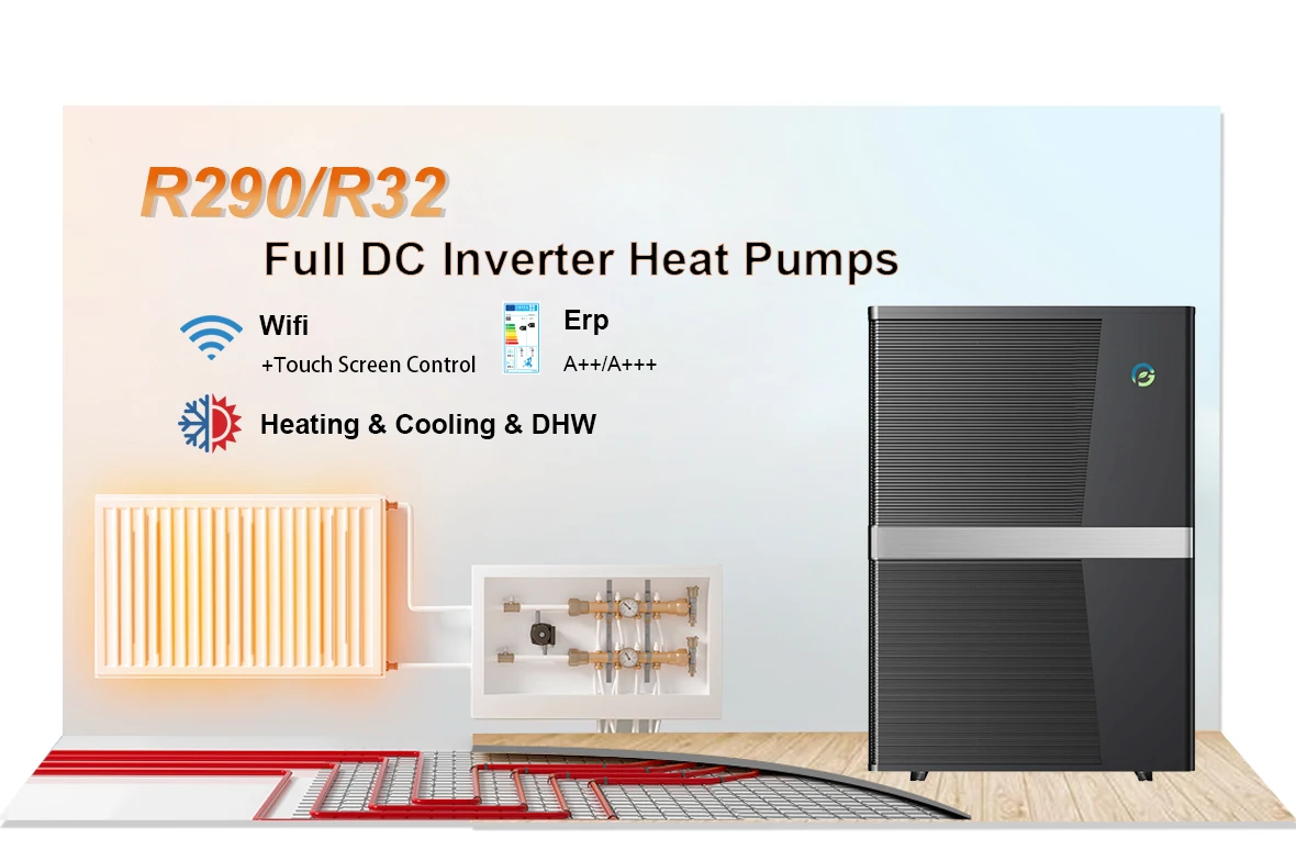 Poland Heating R290 R32 Air Source Heatpump Pompa Ciepla 6kw 12kw 18kw 26kw Dc Inverter Air To ...