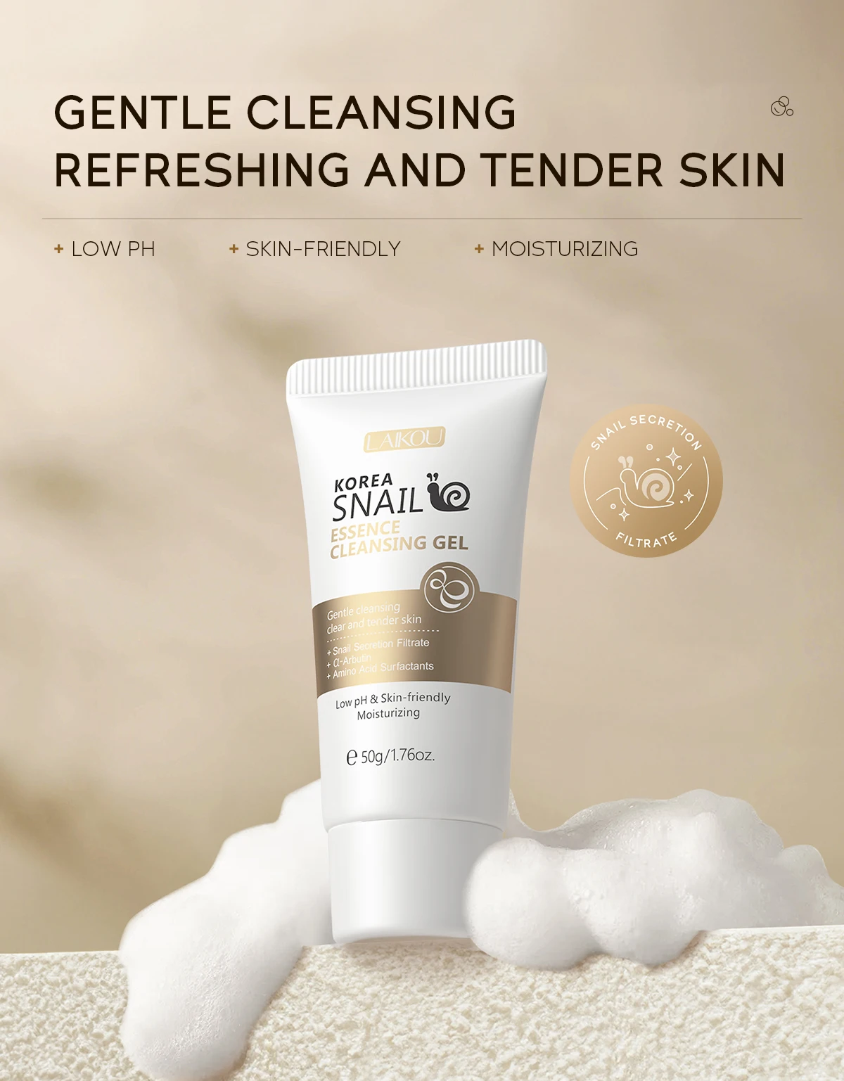 Laikou Korea Snail Essence Cleansing Gel Brightening Moisturizing Face ...