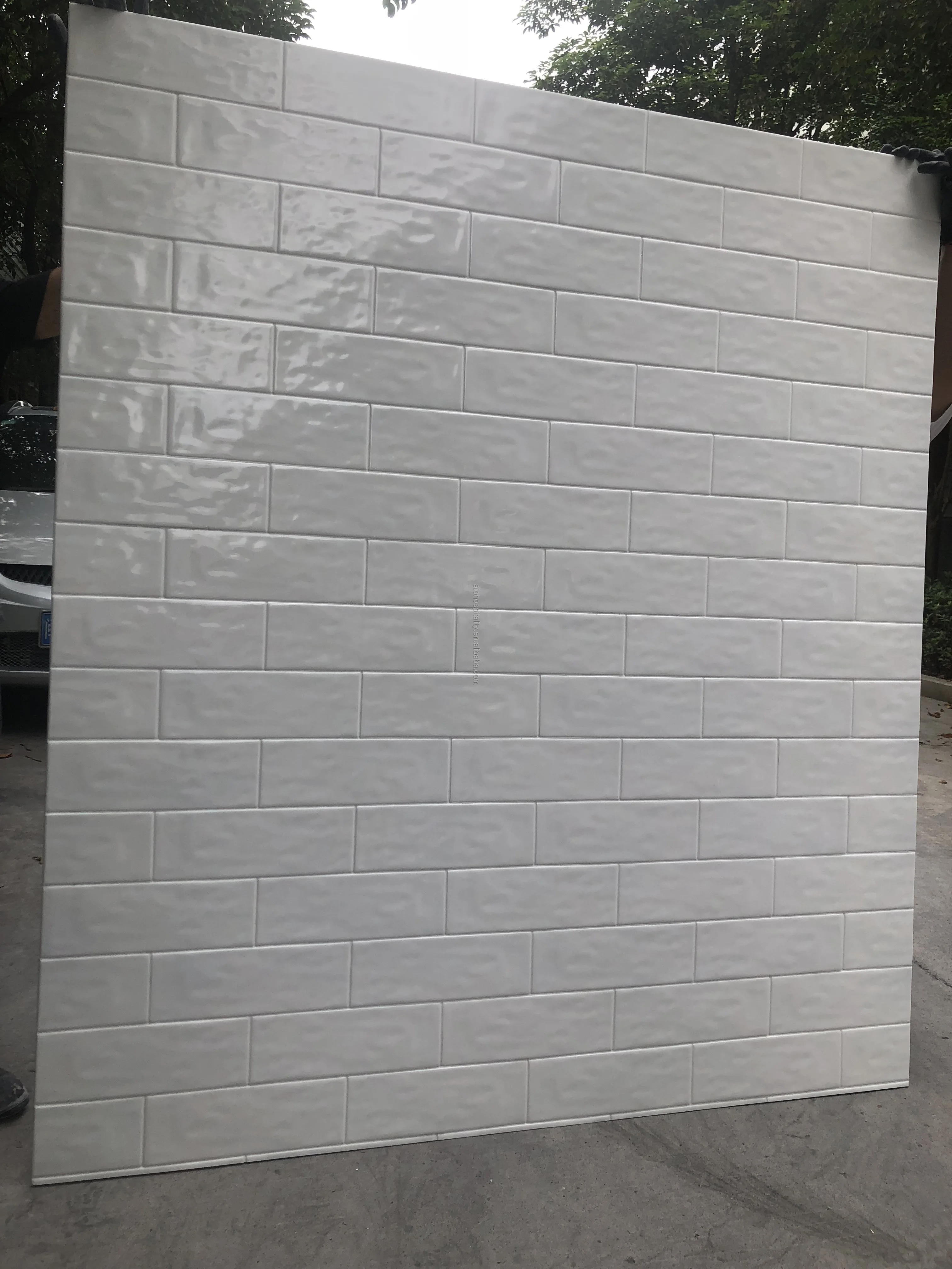 4''x12'' Tile Pattern Cultured Marble Shower Surround