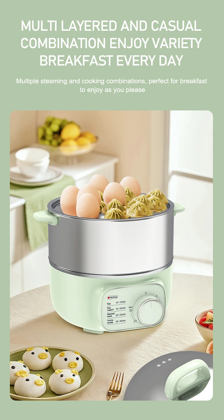 3L Stainless Steel Lid Portable Quick Boiler Steamer