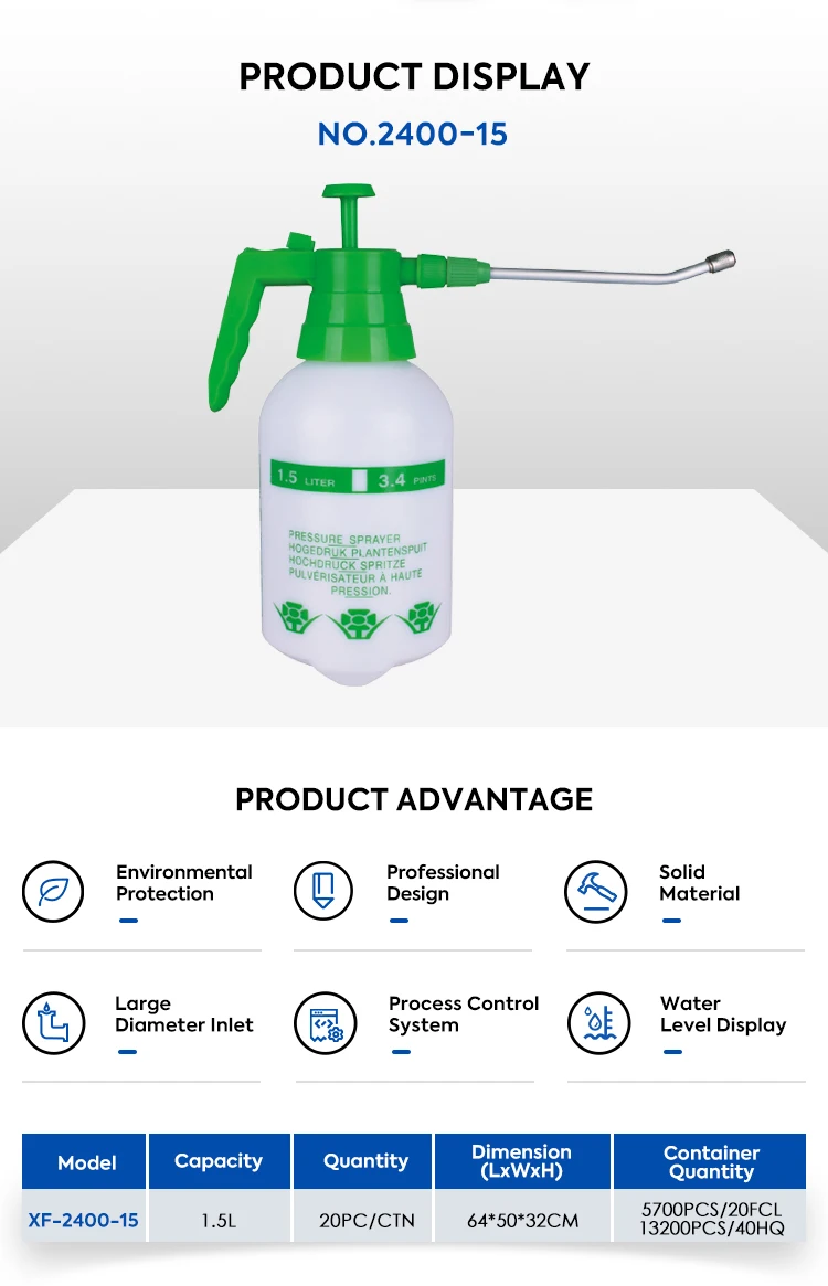 1.5 Liters Agriculture Plastic Mini Pneumatic Sprayer Garden Portable ...