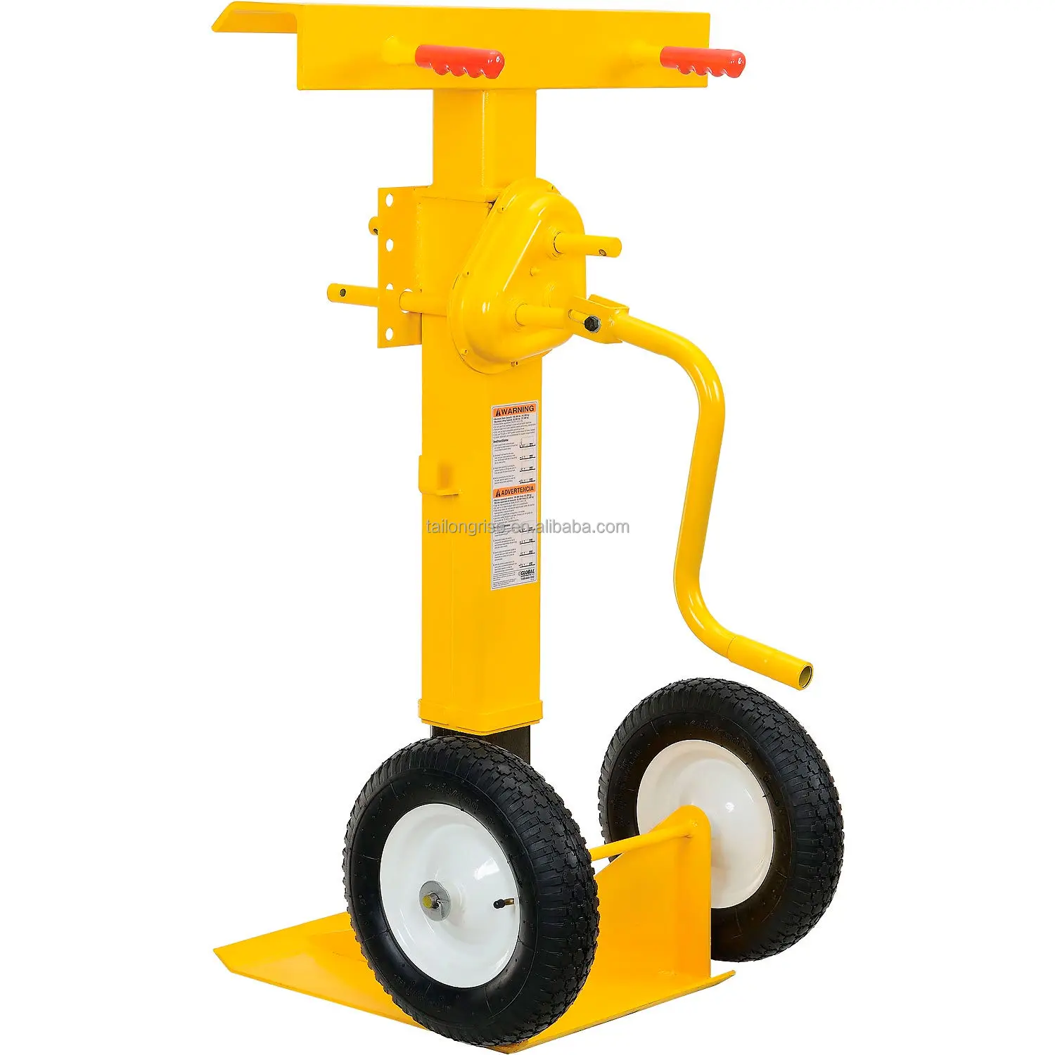 Hand Crank Lift Trailer Stabilizing Jack 41" To 55" Full Pneumatic ...