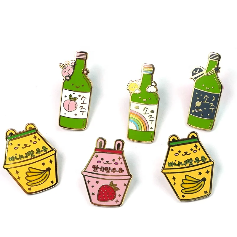 Wholesale Hat Collar Clothes Logo Gold Metal Enamel Pin