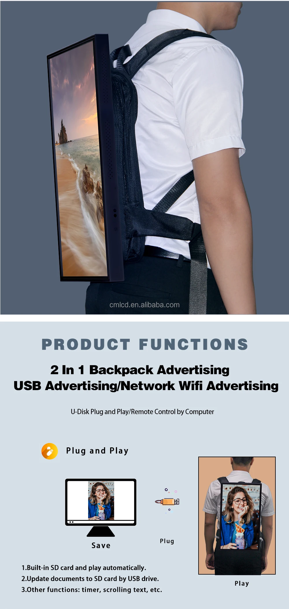 22 Inch Portable Digital Signage - Ideal for Outdoor Advertising