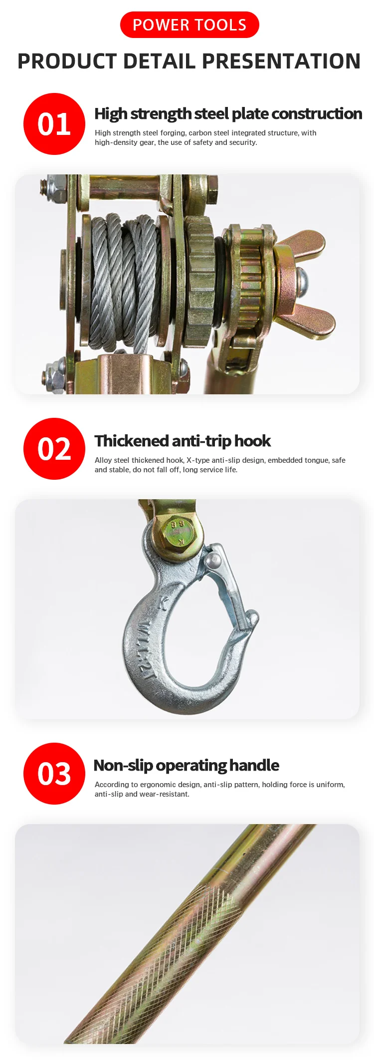 Long Pulling Winch Wire Rope Ratchet Come-along Cable Puller - Buy Come ...