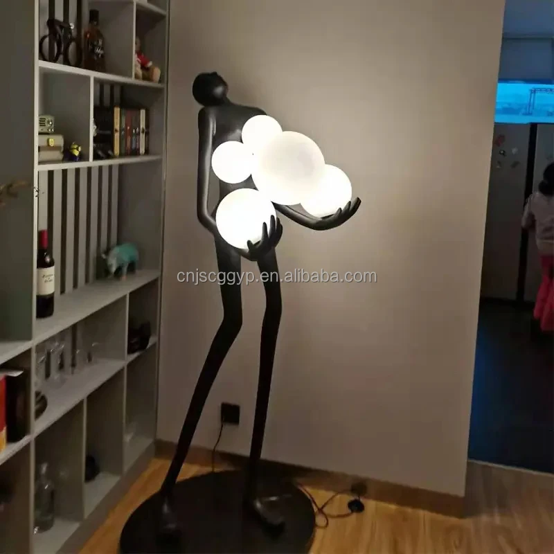 Factory Customized Human Statue Lamp American Abstract Art Resin Ball ...