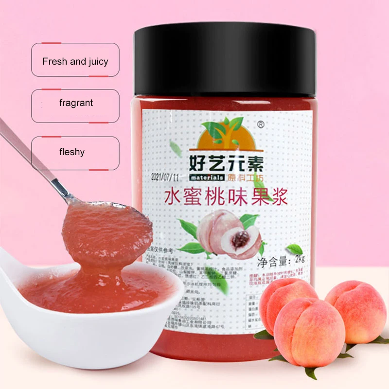 1kg Real Fruit Juicy Peach Jam For Fruit Jam Tea Shop Bubble Tea ...