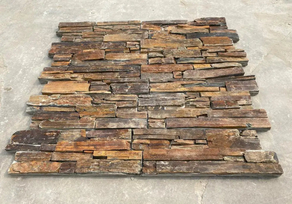 Natural Rusty Slate Quartzite Stone Veneer Exterior Wall Cladding ...
