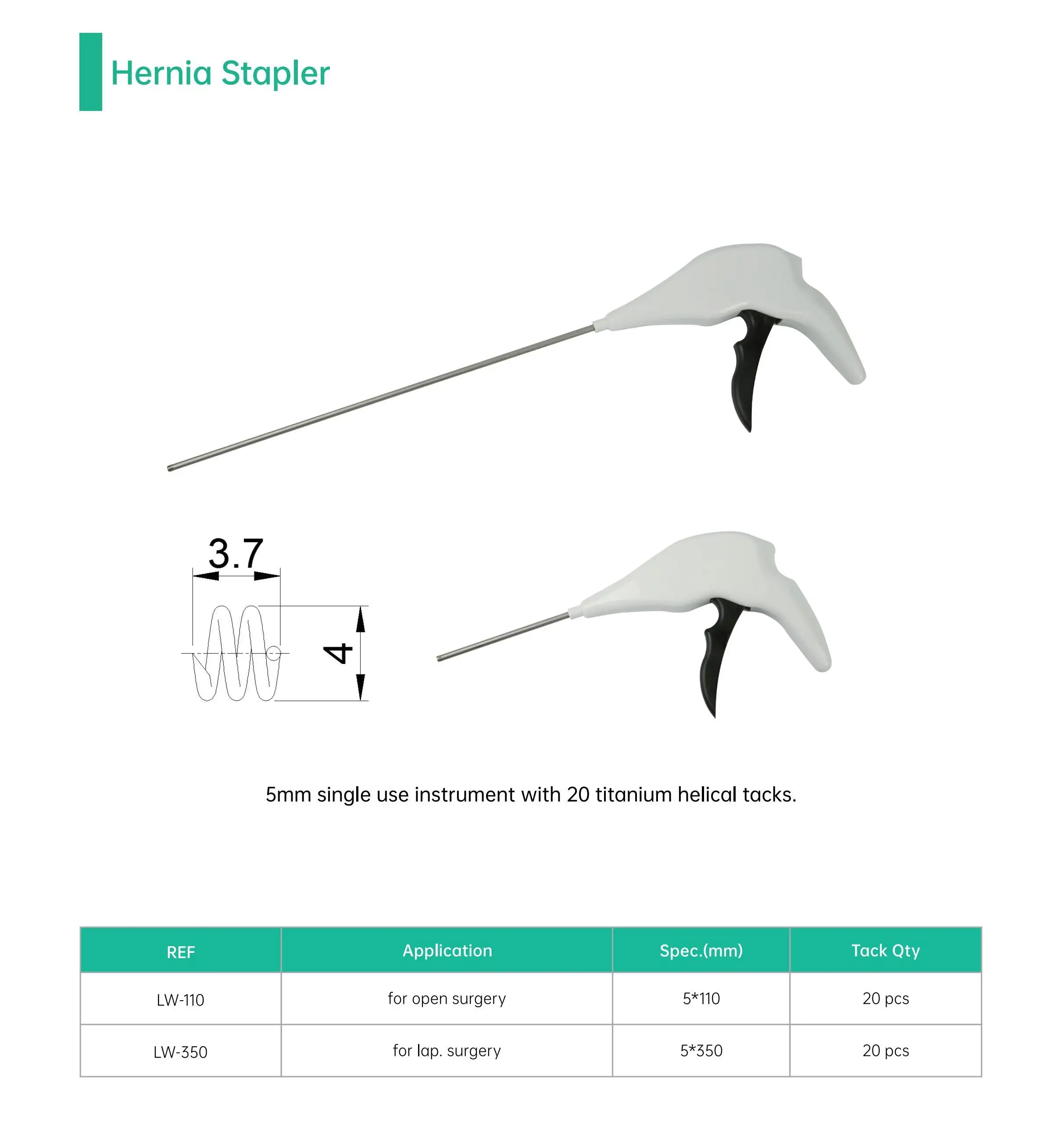 Single Use Hernia Stapler Mesh Hernia Patch Stapler Surgical Mesh Tacker - Buy Hernia Stapler ...