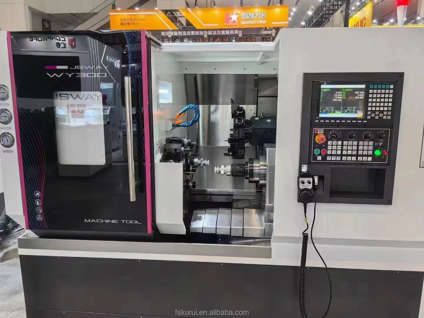 Cooray Low Cost 4 Axis Cnc Used Lathe Machine Milling Machine Gang Type Double Spindle Cnc Lathe ...