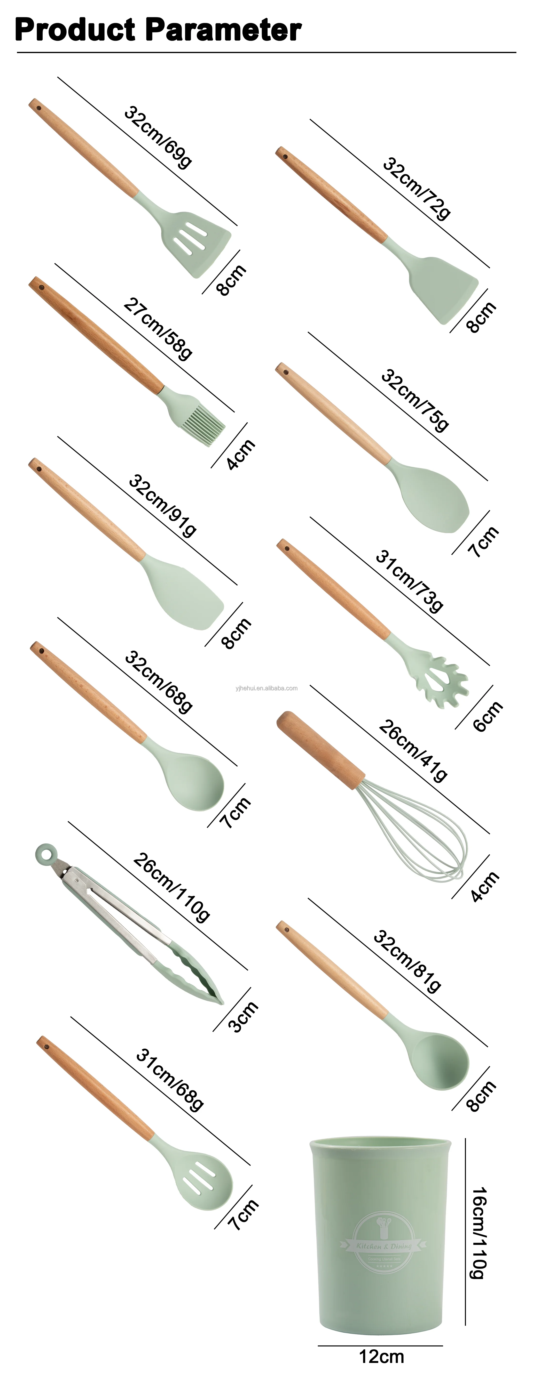 Complete Kitchen Utensil Set - 12 Piece Non-Stick Cooking Silicone Kit ...