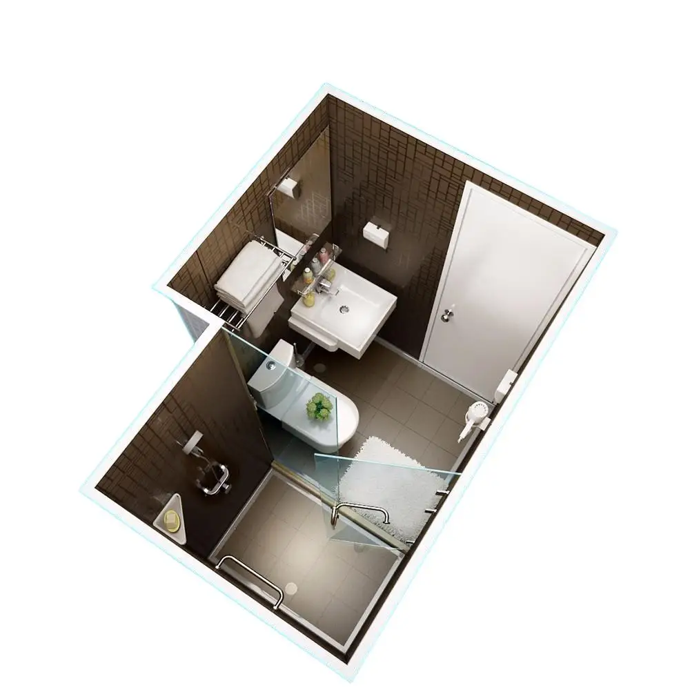 All in One Portable Prefab Sanitary Mobile Toilets Shower Room Modular ...