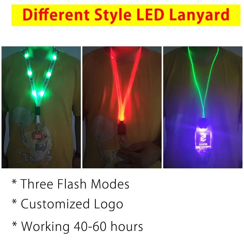 Light Up Led Cruise Lanyard Flashing Necklace Led Lanyards With Laser ...