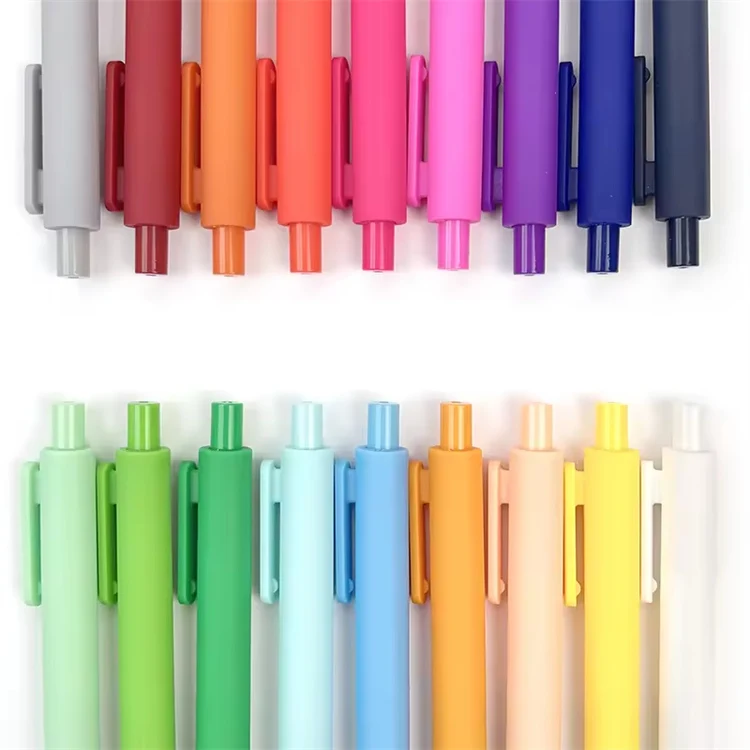 Multi Color Soft Rubber Finished Plastic Gel Pens with Custom Logo