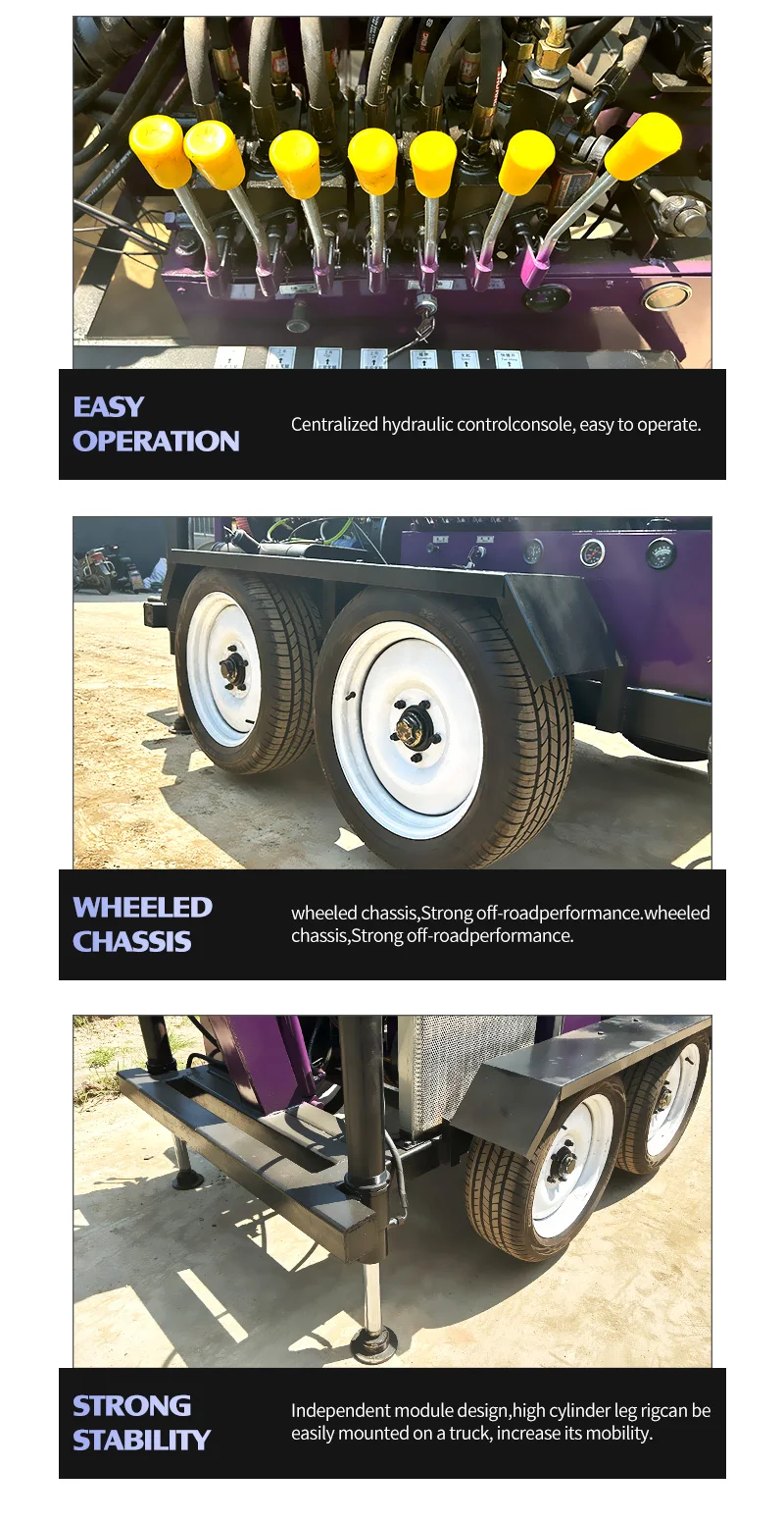 High Quality Portable Easy Operation Wheel Borehole Drilling Rig 200m ...