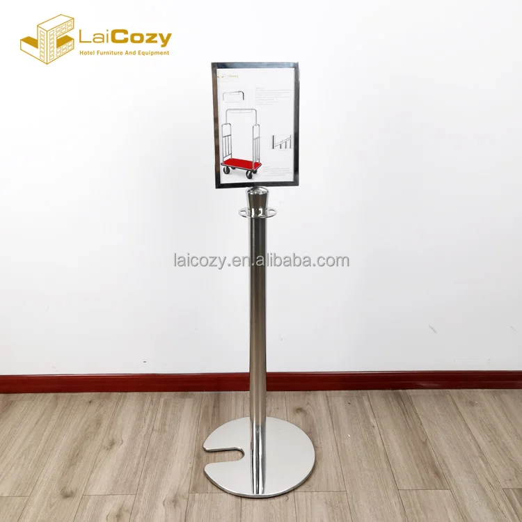 Hotel Crowd Control Stanchion Post Signboard A4 Floor Welcome Stand ...