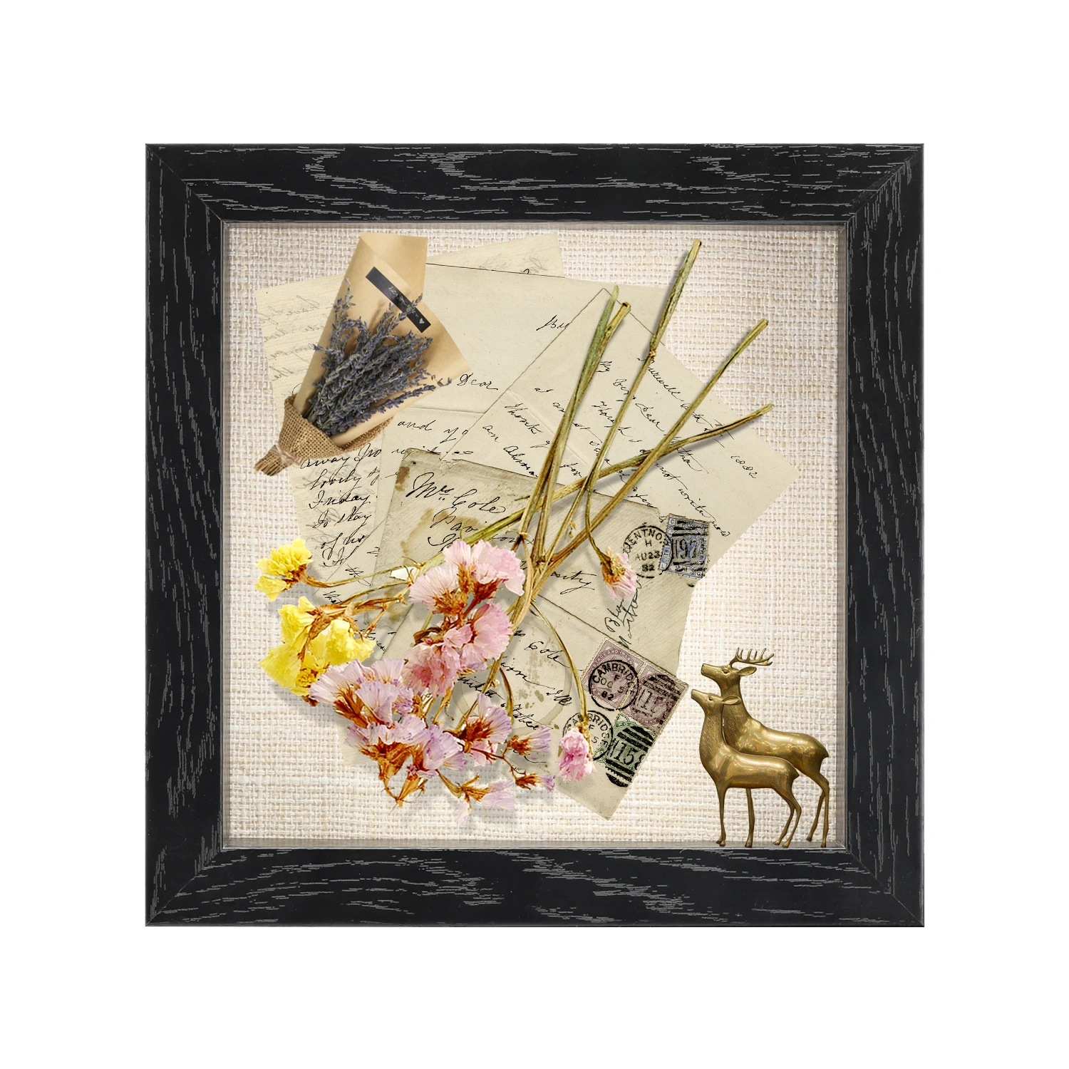 8x8 Shadow Boxes Display Cases With Linen Back Wood Memory Box For ...