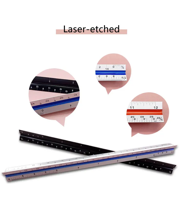 Durable Triangular Rulers for Precise Blueprint Measurements