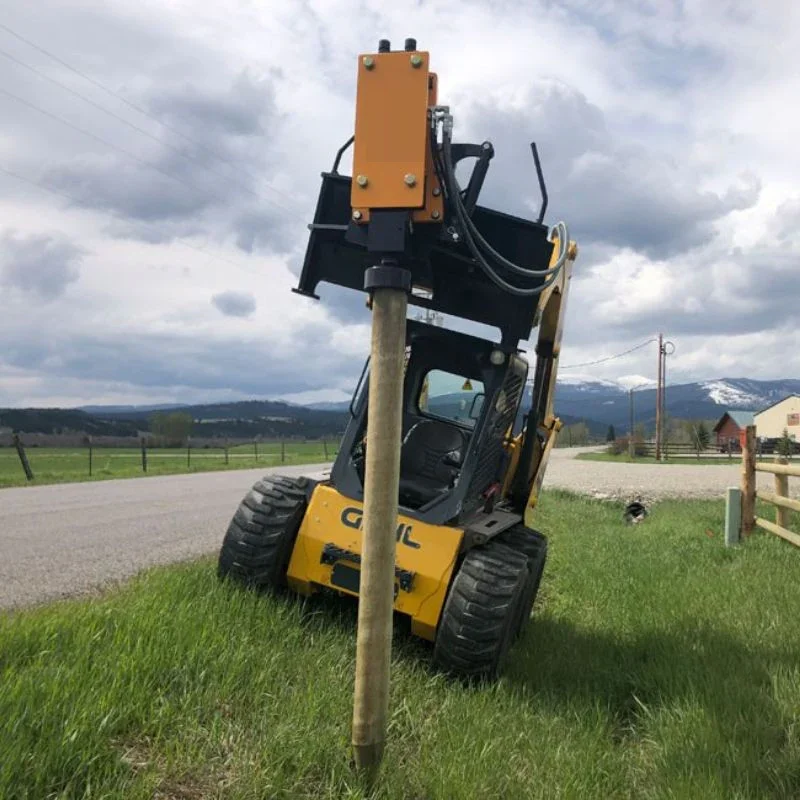 7000ibs Skid Steer Attachment Hydraulic Fence Post Driver Post Rammer ...