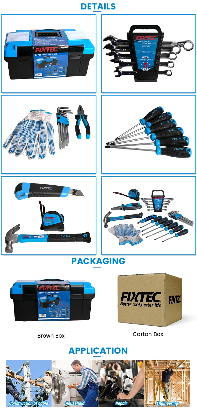 FIXTEC 26pcs Hand Tools Set - Versatile & Durable Solutions