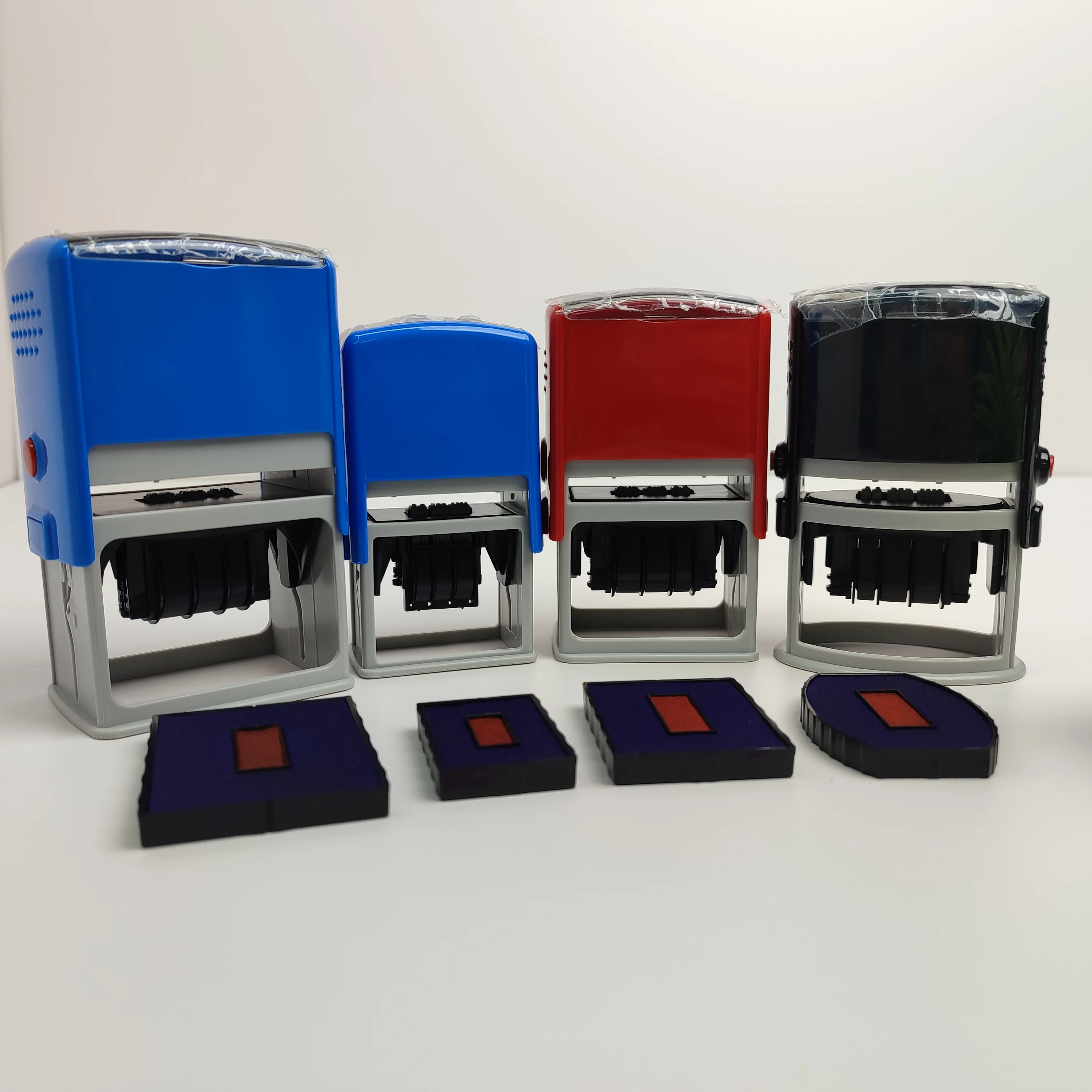 Custom Double Ink Colors Automatic Rubber Dater Personalized Stamp ...