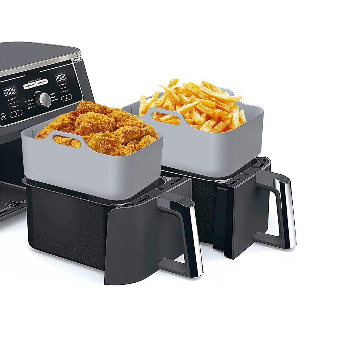 Rectangle Trending Reusable Air Fryer Food Safe Air Fryer Silicone Pot ...