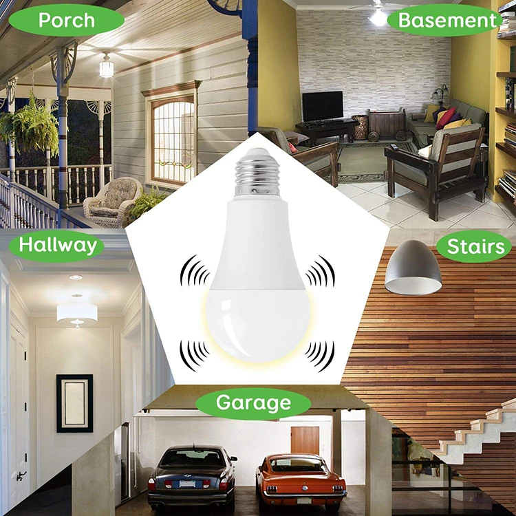 Radar Motion Sensor Bulb LED 8W 800LM Security Light Bulb