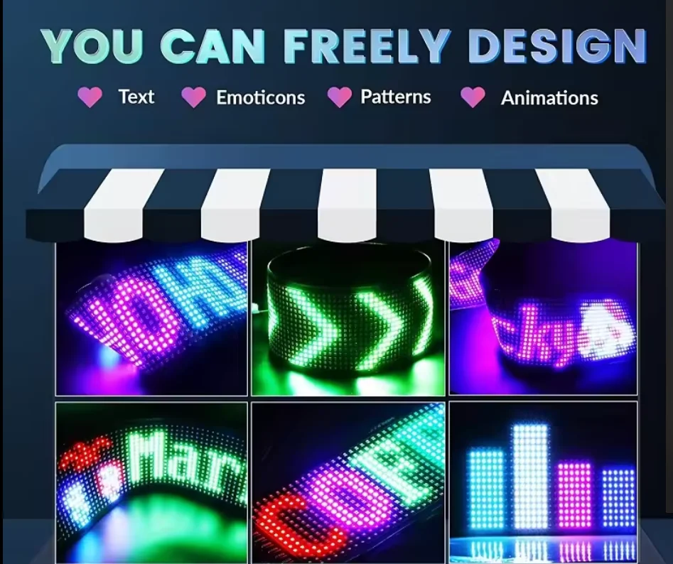 Foldable App Programmable Message Board Smart Soft Flexible Bus Back ...