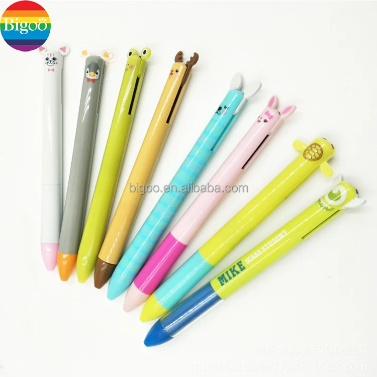 Cartoon Design 2 In 1 Press Plastic Ballpoint Pen Custom Logo Printed ...