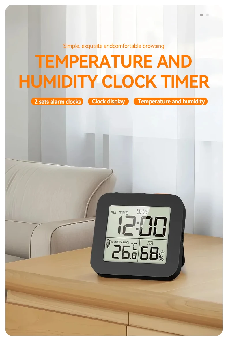 Smart Digital Time Clock Thermohygrometer Multifunctional Auto ...