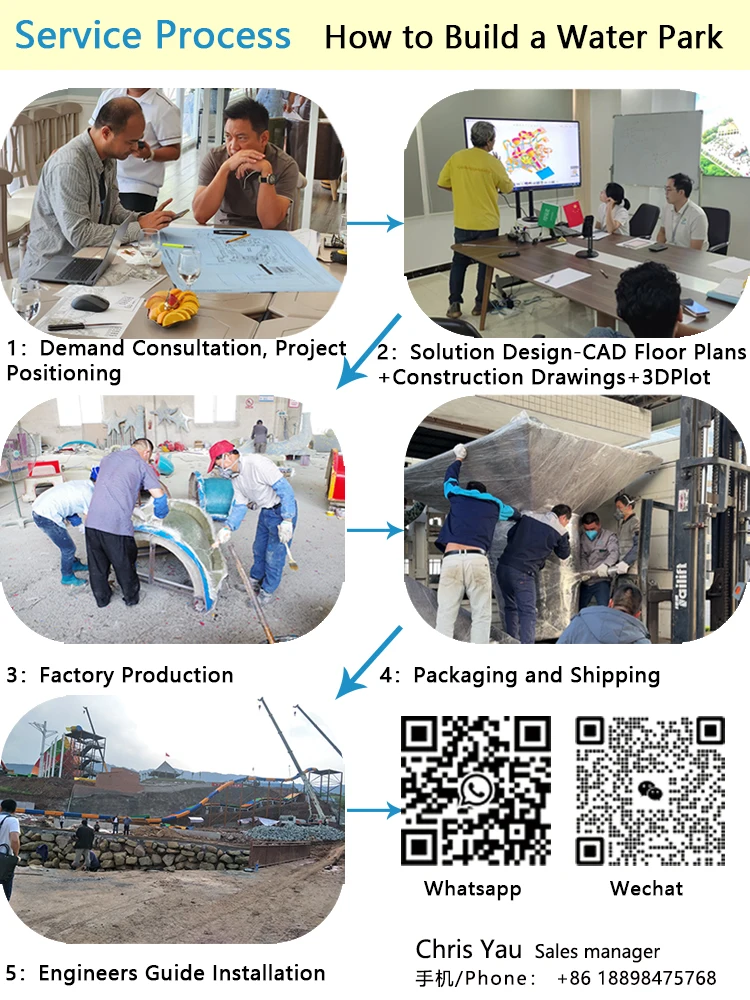 Water Park Playground Equipment Fibreglass Water Theme Park Slide Water ...